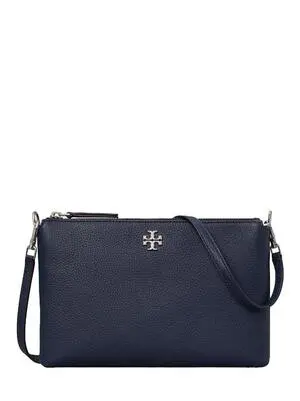 Tory Burch Tory Burch Mercer Pebbled Zip Crossbody Bag Dark Sky