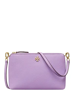 Tory Burch Tory Burch Mercer Pebbled Zip Crossbody Bag Lavender Cloud