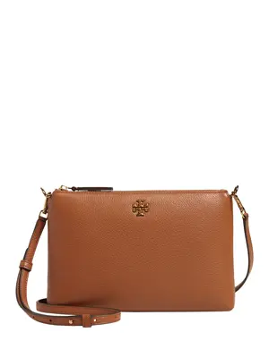 Tory Burch Tory Burch Mercer Pebbled Zip Crossbody Bag Moose