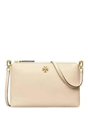 Tory Burch Mercer Pebbled Zip Crossbody Bag - New Cream