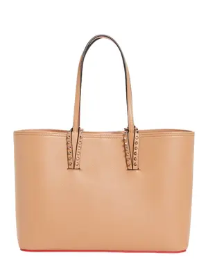 CHRISTIAN LOUBOUTIN Christian Louboutin Small Cabata Calfskin Leather Tote Nude/ Nude