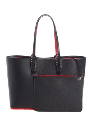 CHRISTIAN LOUBOUTIN Christian Louboutin Small Cabata Calfskin Leather Tote One-color