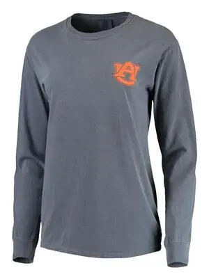 SUMMIT SPORTSWEAR Auburn Tigers Comfort Colors Campus Skyline Long Sleeve Oversized T-shirt - Navy