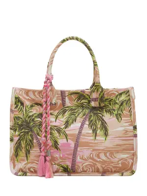Vince Camuto Vince Camuto Orla Canvas Tote Pink Palm