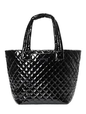Mz Wallace Medium Metro Deluxe Tote - Black Lacquer