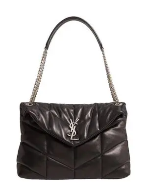 Saint Laurent Medium Lou Puffer Bag - Noir