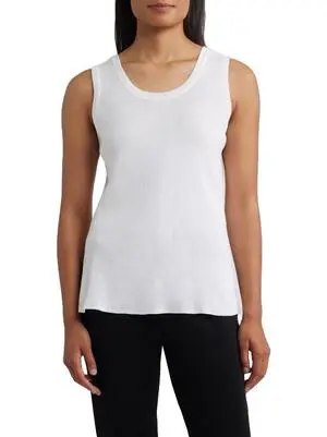 Misook Scoop Neck Tank - Wht