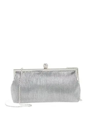 Nina Aneka Pleated Shine Clutch - Steel