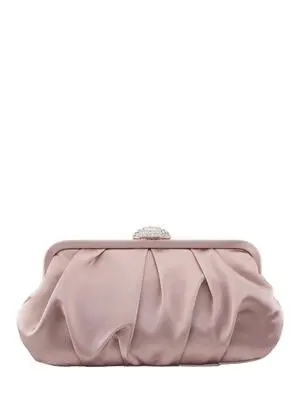 Nina Concord Pleated Satin Frame Clutch - Honey