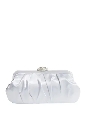 Nina Nina Concord Pleated Satin Frame Clutch Silver