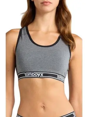 TOMBOYX Racerback Soft Bra Charcoal Logo