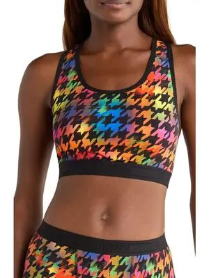 TOMBOYX Racerback Soft Bra Rainbow Houndstooth