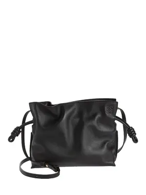 Loewe Loewe Mini Flamenco Leather Clutch Black 1100
