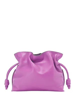 Loewe Loewe Mini Flamenco Leather Clutch Bright Purple