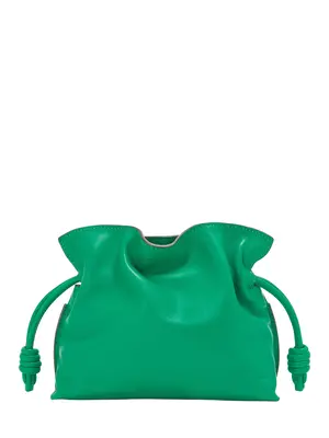 Loewe Loewe Mini Flamenco Leather Clutch Jungle Green