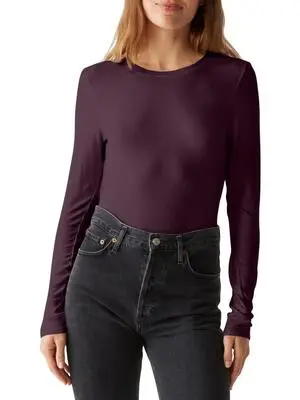 Michael Stars Michael Stars Finn Rib Crewneck Top Beetroot