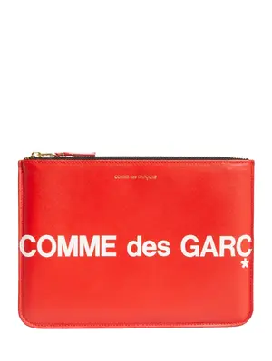 Comme Des Garçons Comme Des Garçons Wallets Huge Logo Large Zip Pouch Red