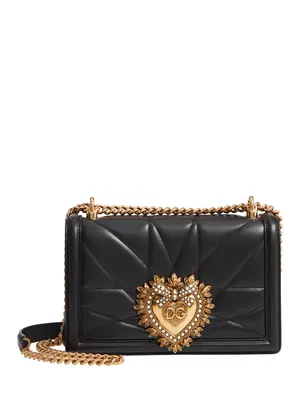 Dolce & Gabbana Dolce&Gabbana Devotion Quilted Leather Shoulder Bag Nero