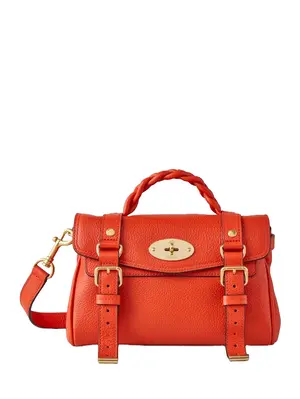 Mulberry Mulberry Mini Alexa Leather Satchel Coral Orange