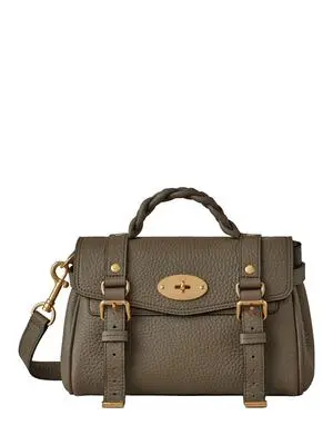Mulberry Mulberry Mini Alexa Leather Satchel Linen Green