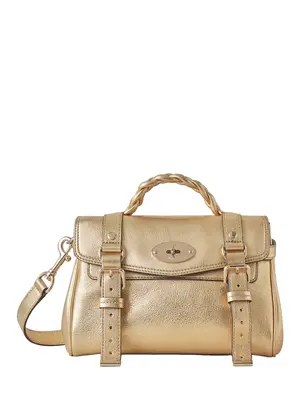 Mulberry Mulberry Mini Alexa Leather Satchel Soft Gold Leaf
