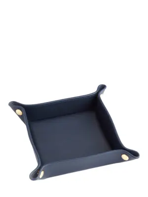 ROYCE NEW YORK ROYCE New York Leather Valet Tray Navy Blue
