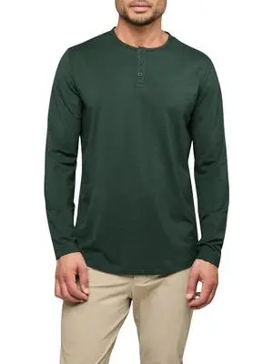 CUTS AO Curved Hem Long Sleeve Henley Hunter