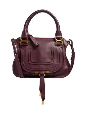Chloé Small Marcie Leather Satchel Dimness Purple