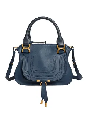 Chloé Small Marcie Leather Satchel Navy 4c4