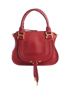 Chloé Small Marcie Leather Satchel Reddish Pink 6ai