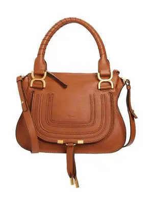 Chloé Small Marcie Leather Satchel - Tan