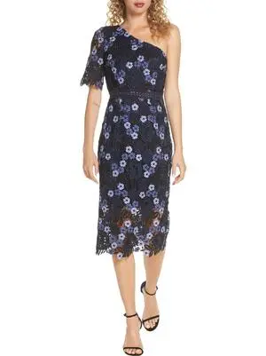 CHI CHI LONDON Chi Chi London Lenka One-Shoulder Crochet Lace Midi Dress
