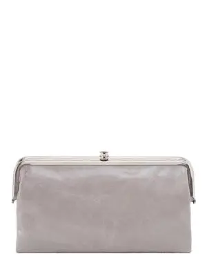 Hobo Lauren Leather Frame Clutch - Light Grey