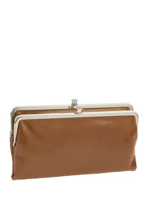 Hobo HOBO Lauren Leather Frame Clutch Maple