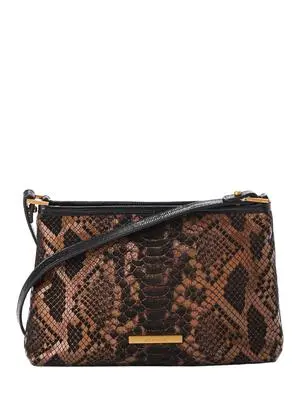 Brahmin Lorelei Croc-embossed Leather Shoulder Bag - Bronze Captivate