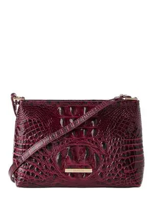 Brahmin Brahmin Lorelei Croc Embossed Leather Shoulder Bag Cherry Lacquer