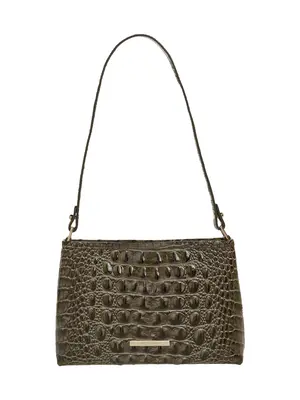 Brahmin Brahmin Lorelei Croc Embossed Leather Shoulder Bag Hunter