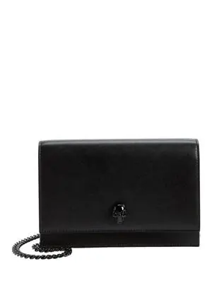 Alexander McQueen Skull Calfskin Shoulder Bag - Black
