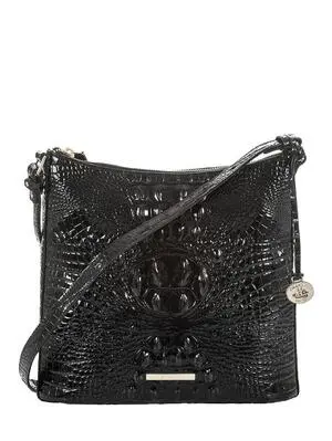 Brahmin Katie Croc Embossed Leather Crossbody Bag - Black