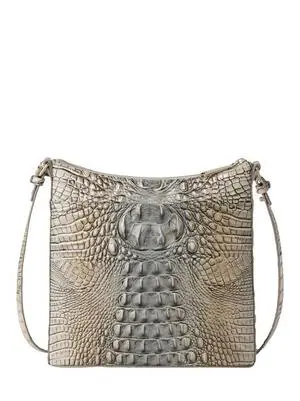 Brahmin Katie Croc Embossed Leather Crossbody Bag - Fossilized