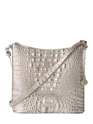 Brahmin Croc Embossed Leather Crossbody Bag - Pristine Melbourne