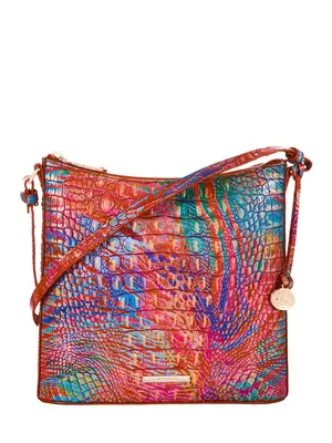 Brahmin Brahmin Katie Croc Embossed Leather Crossbody Bag Rainbow Fish