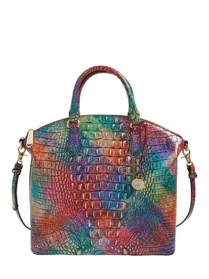 Brahmin Large Duxbury Embossed Leather Satchel Argyle