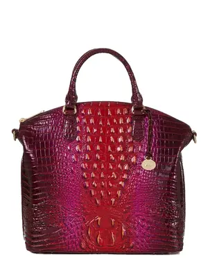 Brahmin Large Duxbury Embossed Leather Satchel Ruby Ombre Melbourne