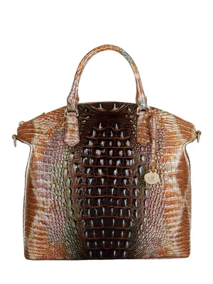 Brahmin Large Duxbury Embossed Leather Satchel Truffle Python Ombre Melbourne
