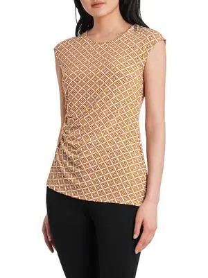 Chaus Geometric Knit Top - Honeybee