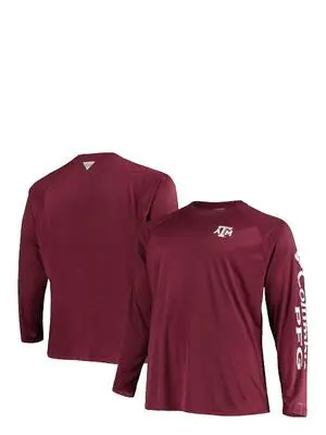 Columbia Texas A&m Aggies Big & Tall Terminal Tackle Omni-shade Long Sleeve Raglan T-shirt - Maroon