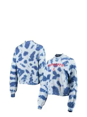 Junk Food Tie-dye Cropped Pullover Sweatshirt - Navy