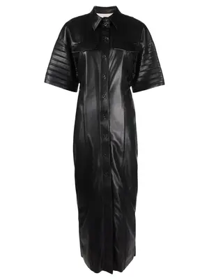 Nanushka Faux-leather Shirt Dress - Black