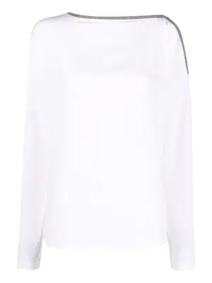 Brunello Cucinelli Cold-shoulder Blouse - White